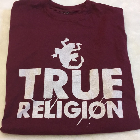 True Religion | Shirts | True Religion Mens Tshirt Maroon | Poshmark